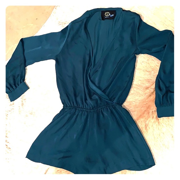 Blue Life | Pants & Jumpsuits | Emerald Green Blue Life Silk Romper ...